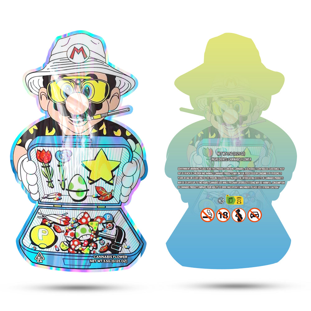 Super Mario shape Mylar Bags 3.5 Grams – Custom420bag