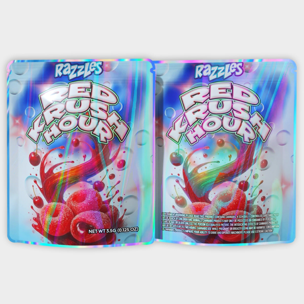 Razzles Red Krush Hour 3.5G Mylar Bags – Custom420bag